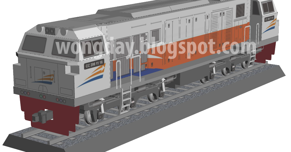 Wongday Papercraft: Lokomotif CC206