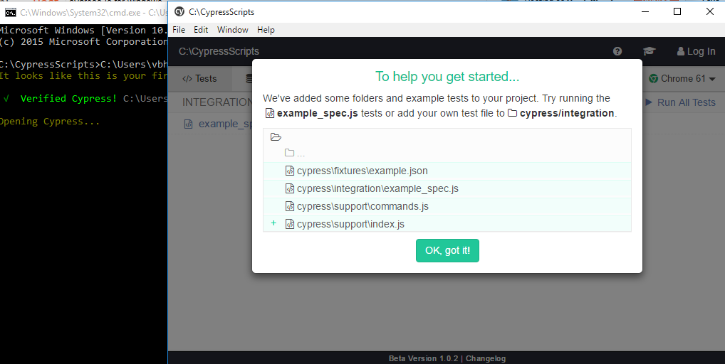 cypress.io for windows: chapter 1