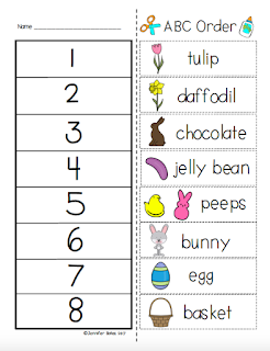 Finally in First: Easter ABC Order Freebie