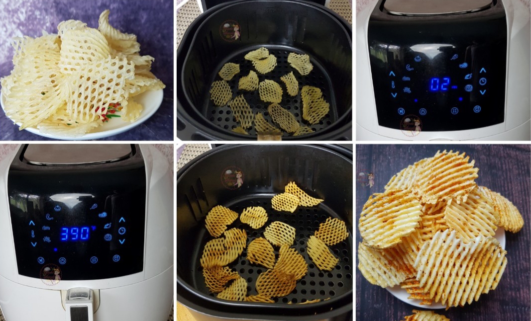 Potato Katri Fryums in an Air Fryer | Sun-dried Potato Chips | How to ...