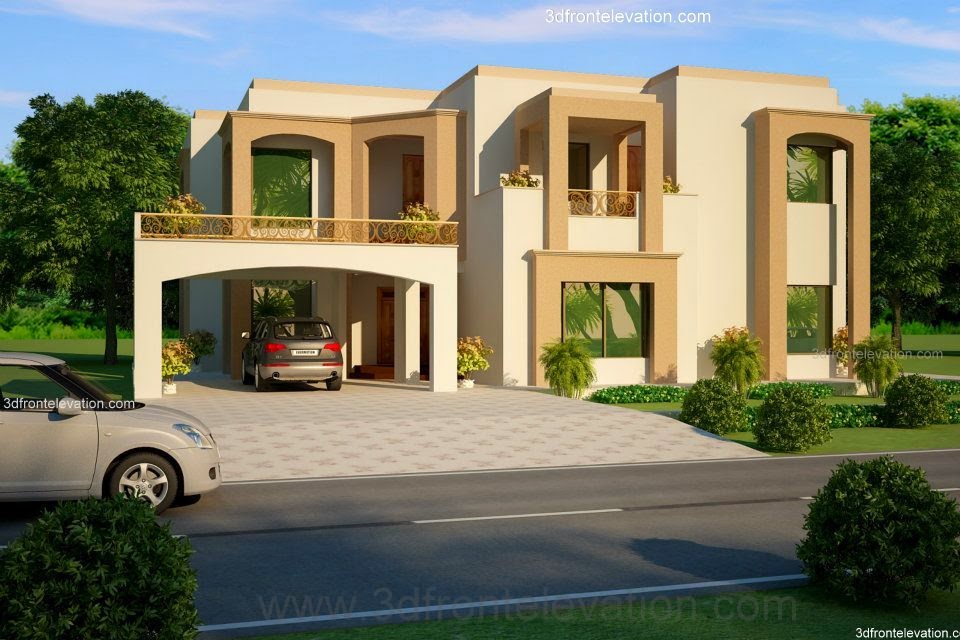 3D Front Elevation.com: 2 , 1 Kanal Lahore Pakistani House Design ...