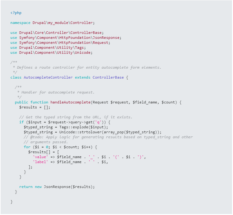 Web Tutorials Php Drupal Implementing Autocomplete In Drupal 8 With Custom Callbacks