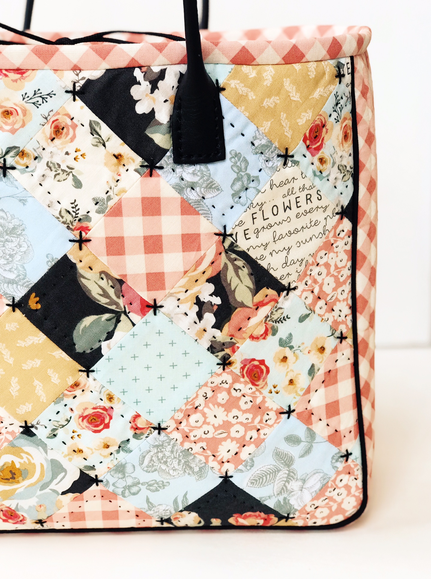 Cream Craft: Envelope Patchwork Bag - Gingham Gardens for Riley Blake ...