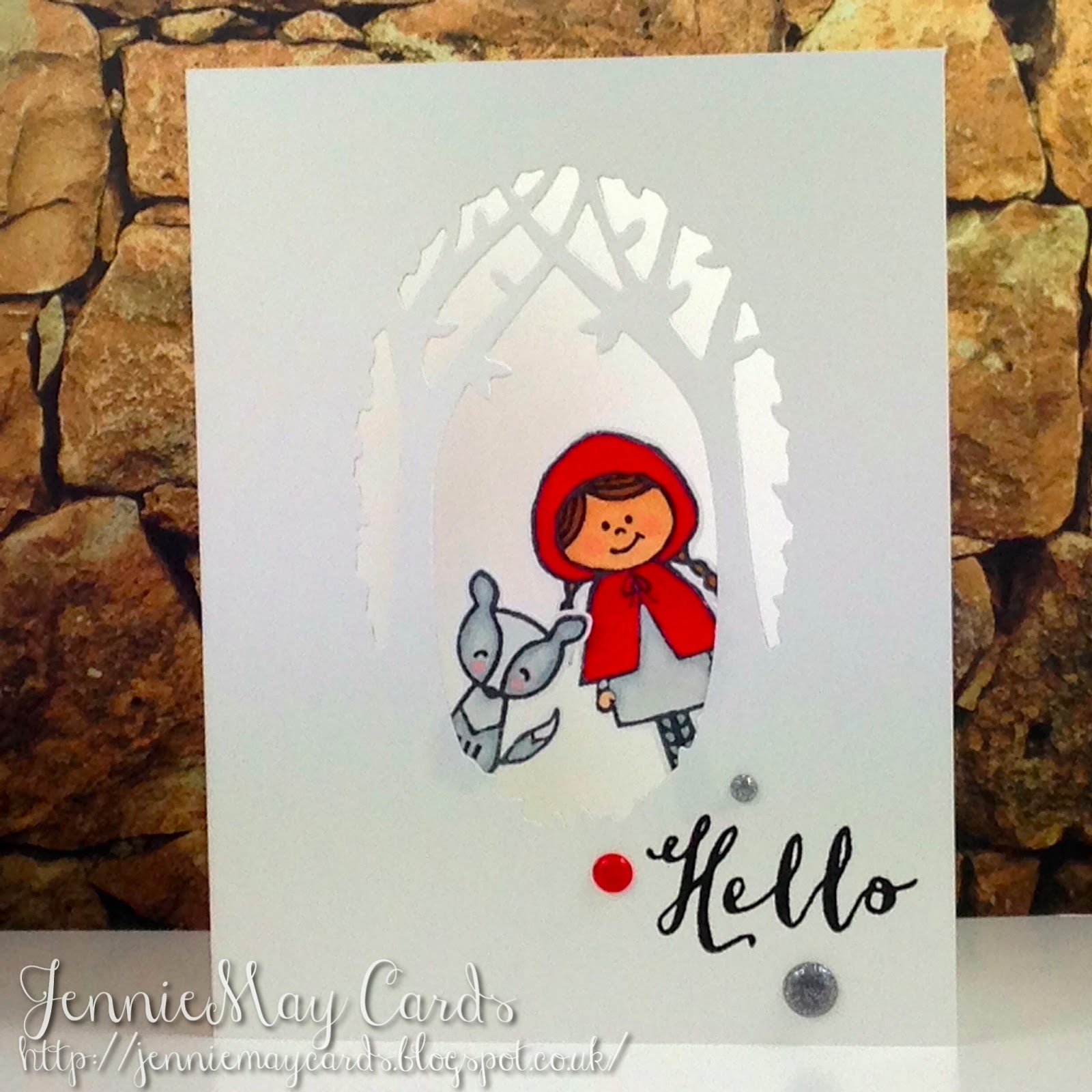 JennieMay Cards: Red Riding Hood Hello Card