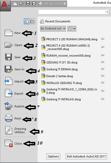 Penjelasan Menu Menu pada File AutoCAD Terlengkap 2021 | ZONA TEKNIK