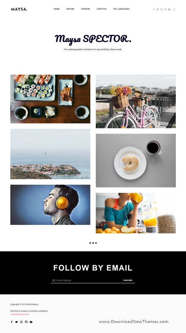 Maysa - Minimal Portfolio Blogger Template - Download New Themes