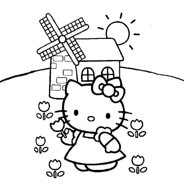 Kumpulan Mewarnai Gambar Hello Kitty - Yuk Warnai
