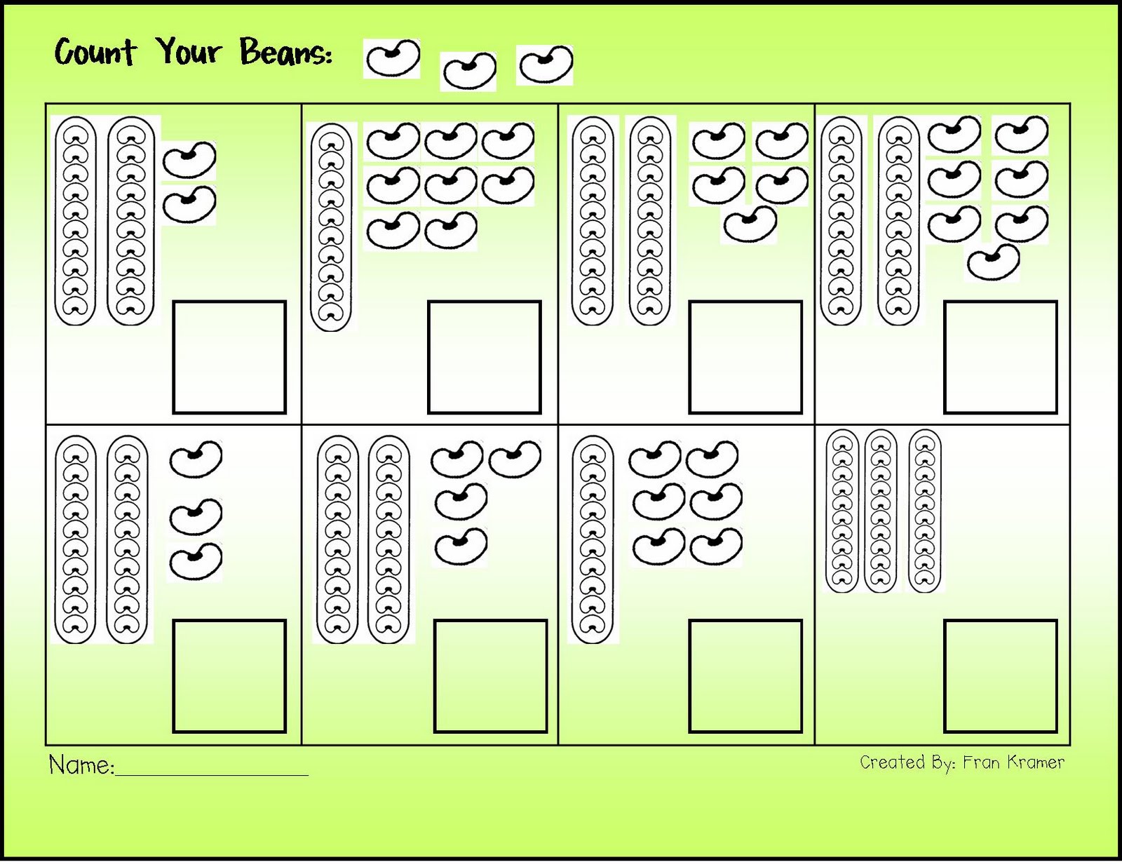 Kindergarten Crayons: Count Your Beans... Don't Eat Them!
