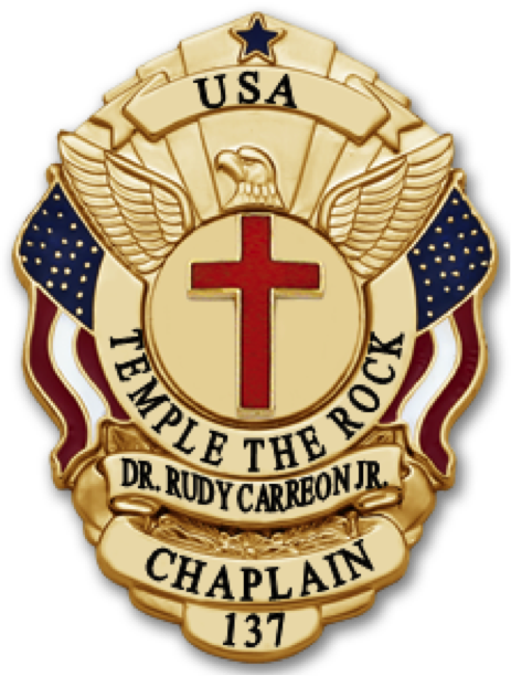 Temple The Rock™: Temple The Rock™ Chaplain Badge.