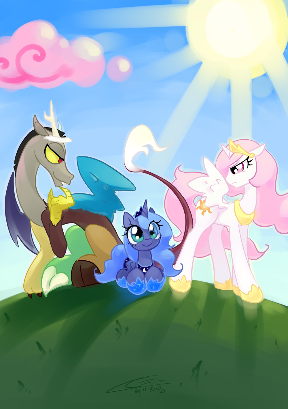 My Little Pony Discord And Celestia