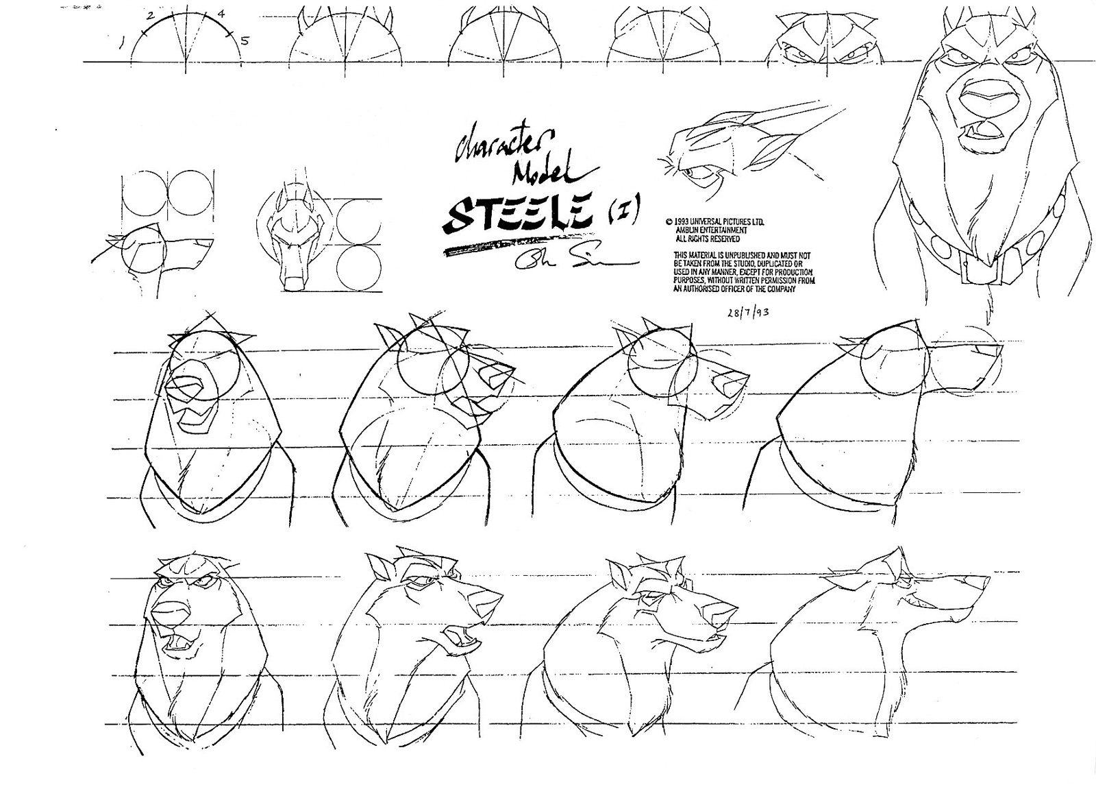Living Lines Library: Balto (1995) - Characters, Model Sheets