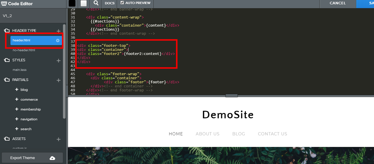 Add a drag and drop custom weebly footer
