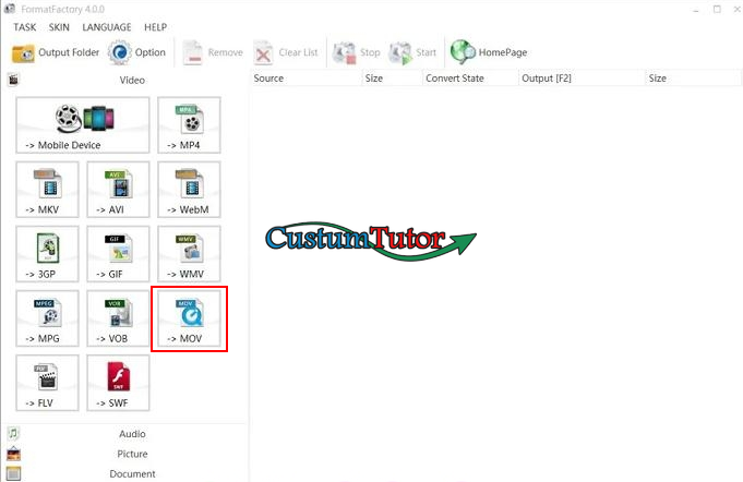 How to use format factory to convert video - catchpoi