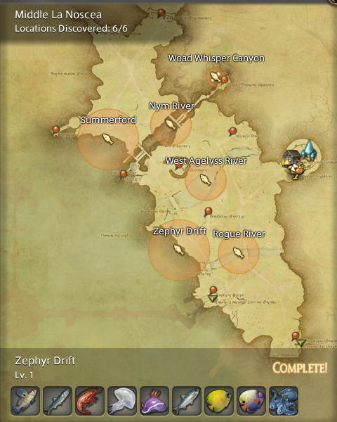 Final Fantasy 14 Fishing Spot Maps & Locations - Video Games ...
