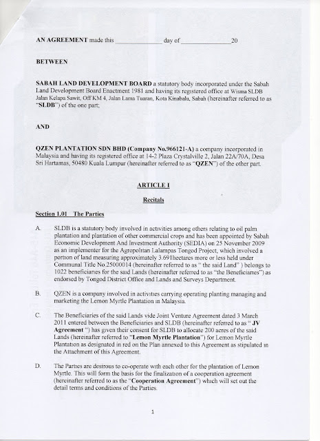 Sample JV and Contract Farming ~ COPERATECH