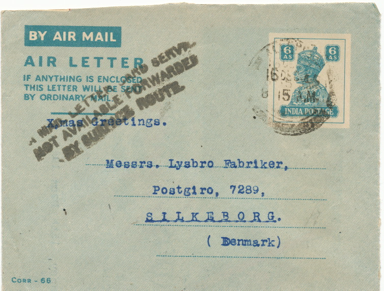 Aerogrammes & Airletters - Philatelic Archeology: India: 1945 Christmas ...