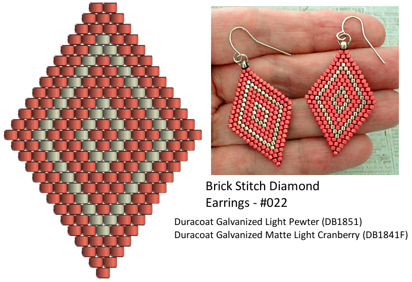 Linda's Crafty Inspirations: Brick Stitch Diamond Earrings #22