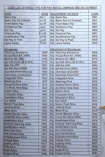 IMTIAZ KHAN: Codes for preparation of Salary
