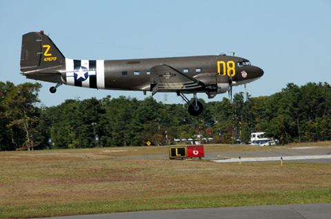 Asylum Mobilitarium: C-47 in Normandy invasion stripes.