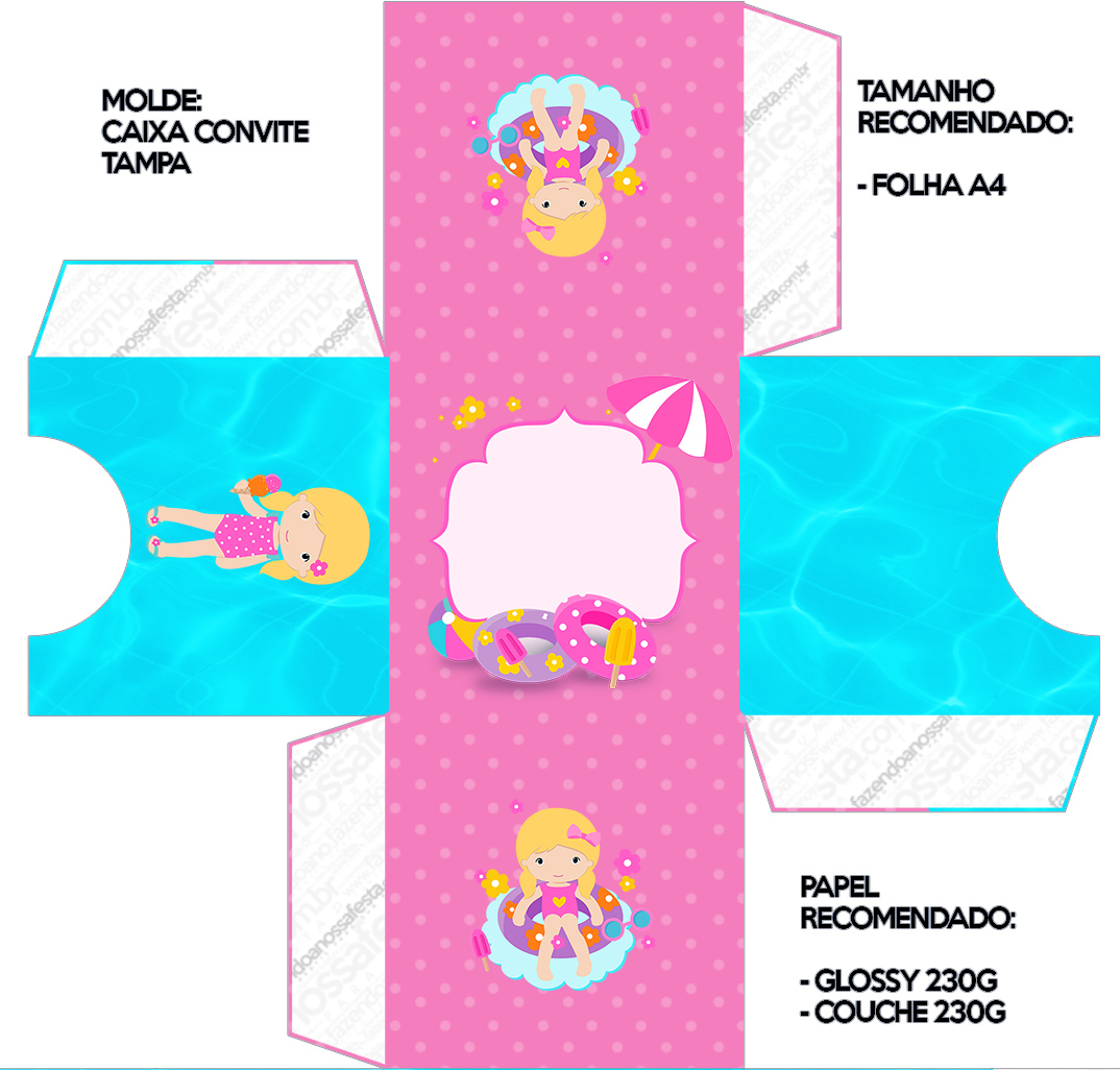 Blondie Girl Pool Party: Free Printable Boxes. - Oh My Fiesta! in english