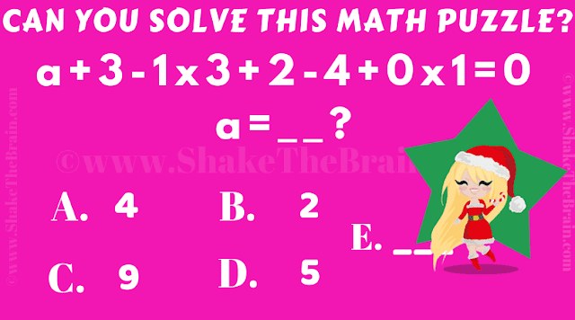 The Mathematical Puzzle for Teens with an Answer