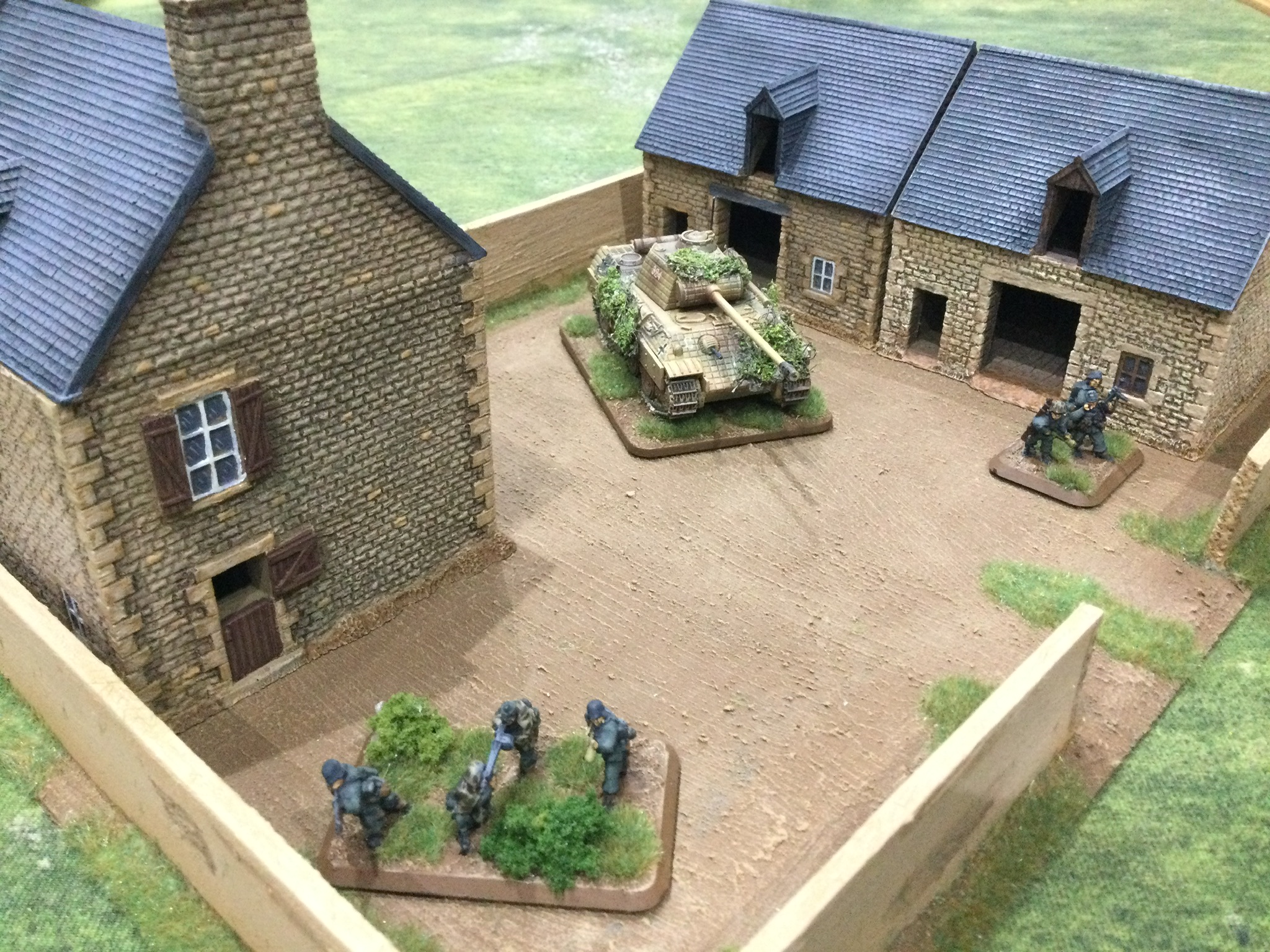 One man and his brushes.: Normandy 44 - Walled farm