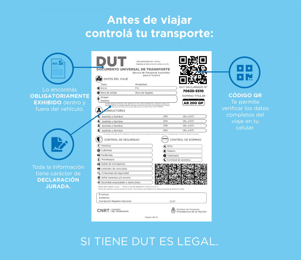 Nuevo Documento Universal de Transporte (DUT)