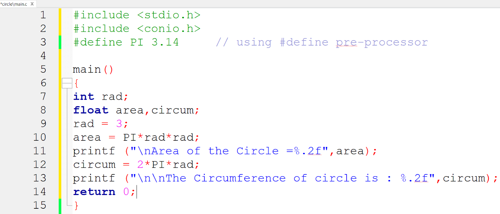 C Program to calculate Area and Circumference of Circle || বৃত্তের ...