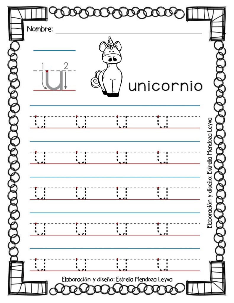 La letra U,actividades y mandala.