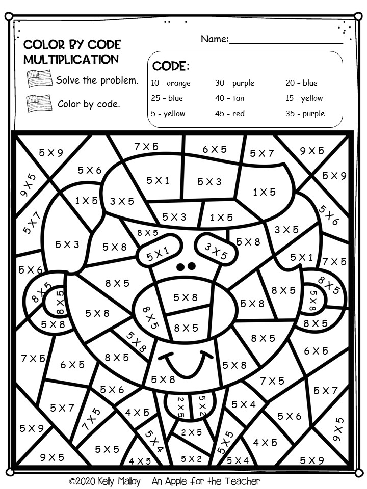 An Apple For The Teacher: Presidents' Day Color By Number
