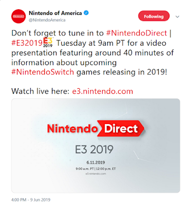 Duração do Nintendo Direct para a E3 2019 é confirmada pela Nintendo em ...