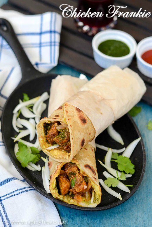 Spicy Treats: Chicken Frankie Recipe | Chicken Kathi Roll Recipe | Egg ...