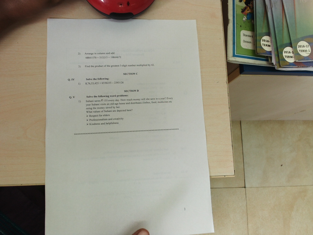 PIS VADODARA STD 5: GRADE-5 REVISION WORKSHEET FOR MATHS AND E.V.S