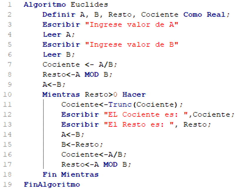 Algoritmo de Euclides: Algoritmo de Euclides
