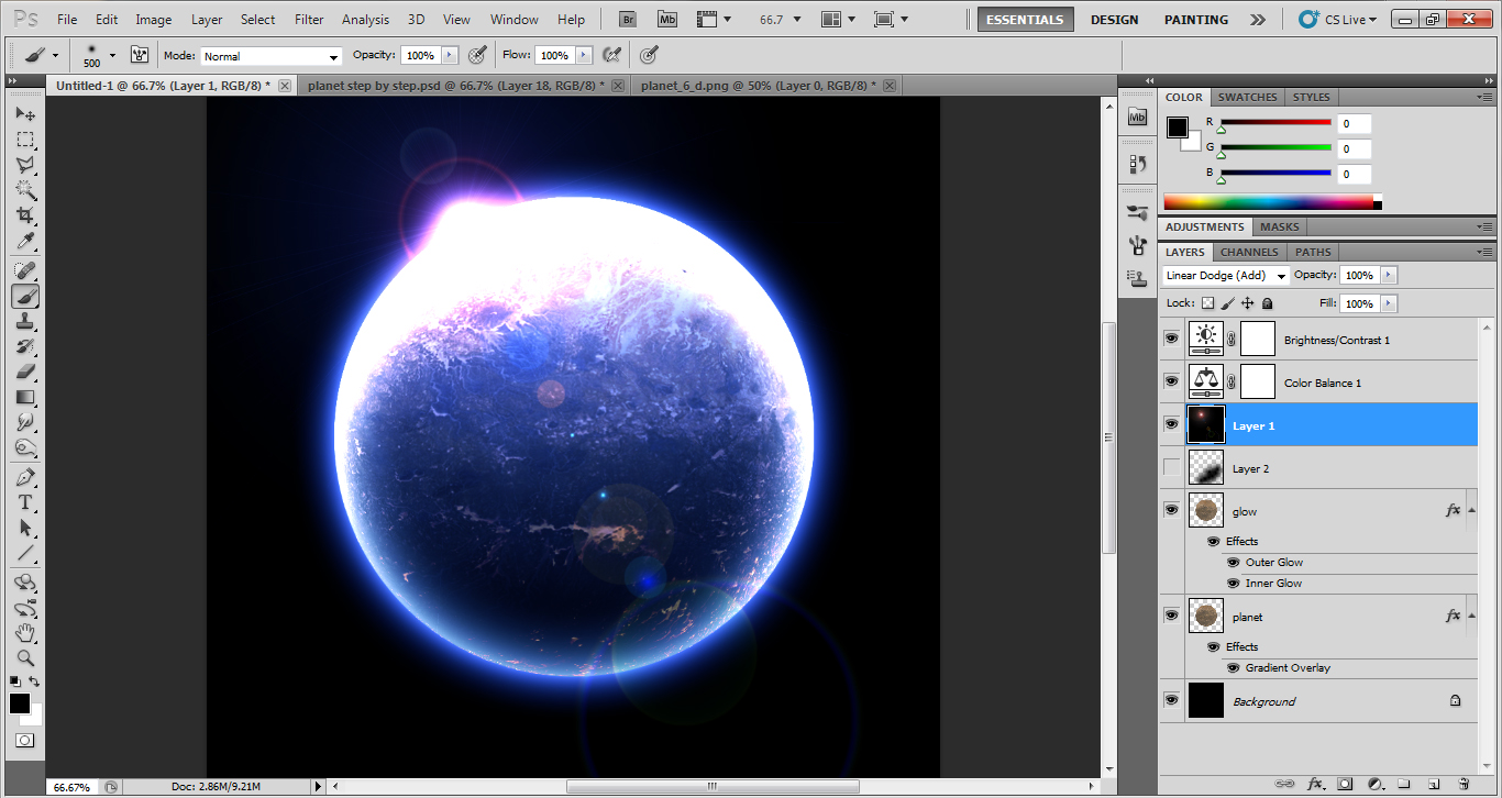 V3N0M's - 2D and 3D art: Creating Planets in Photoshop