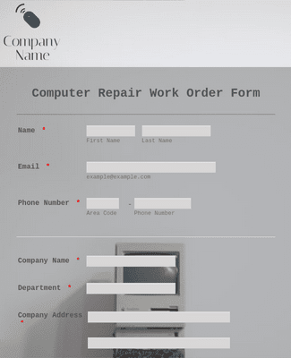 Computer Repair Work Order Form Template - Invoice Template