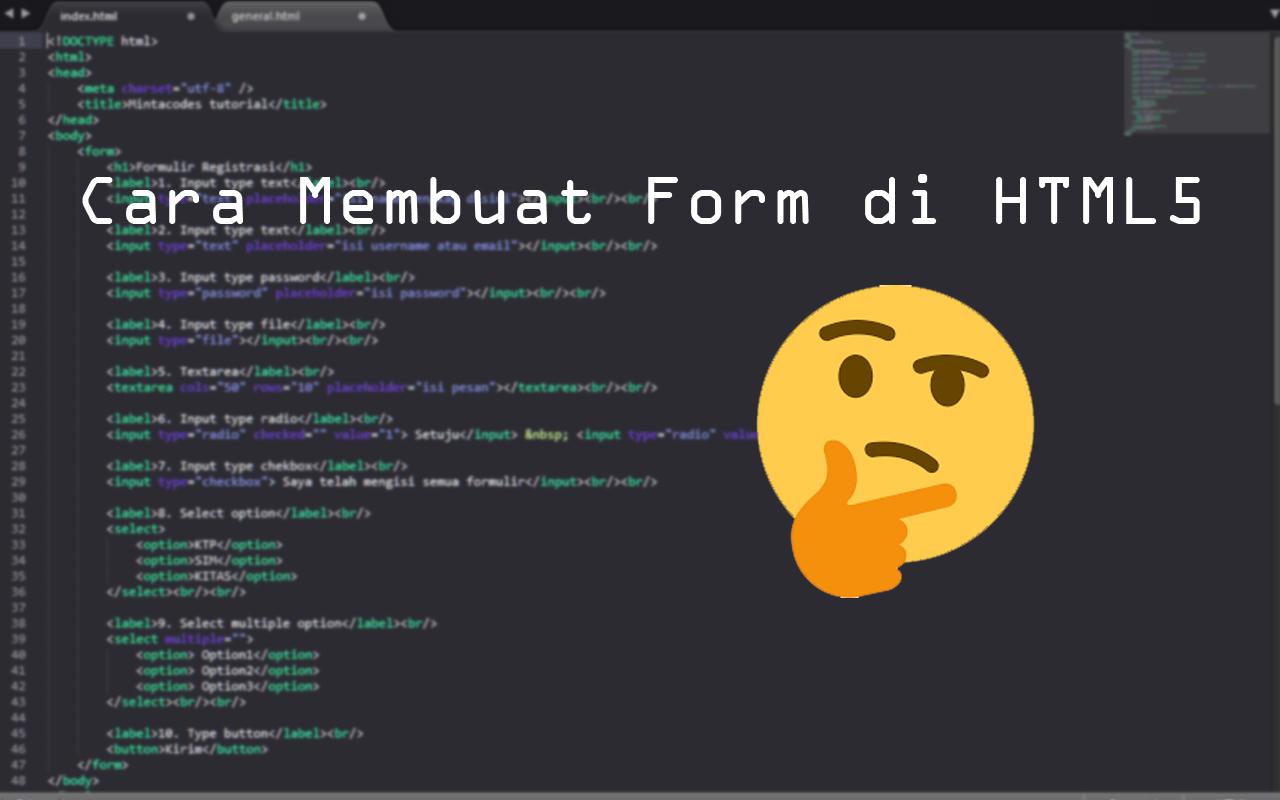 Mintacodes: Cara membuat form di html5