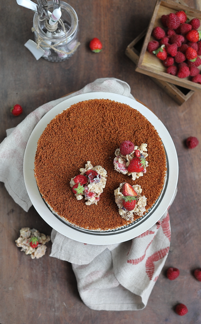 Croustillant fruits rouges et chocolat blanc
