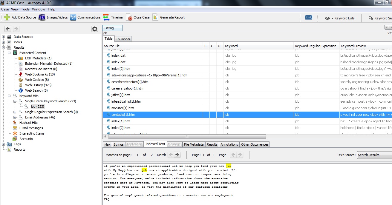 Digital Forensics Examiner: Digital Forensics:Autopsy