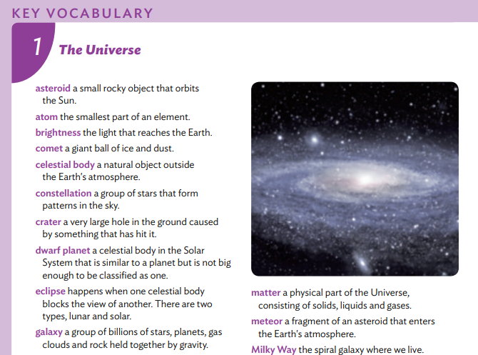 El blog de 5ºA: Key vocabulary for the unit of the Universe