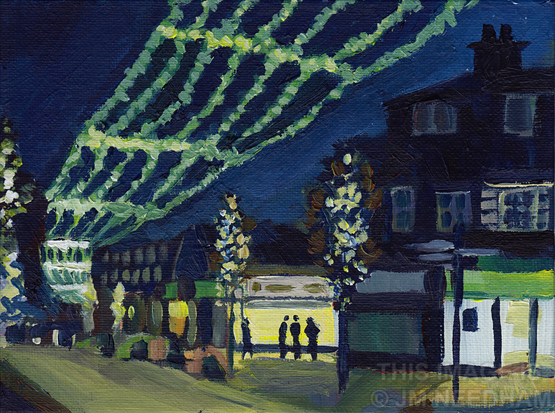 JM Needham Art Daily Painting: Christmas Lights