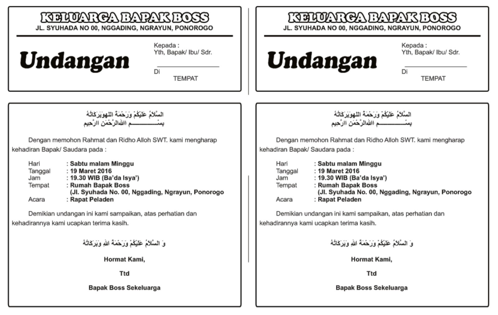 20 Contoh Surat Undangan Dan Cara Membuat Riset