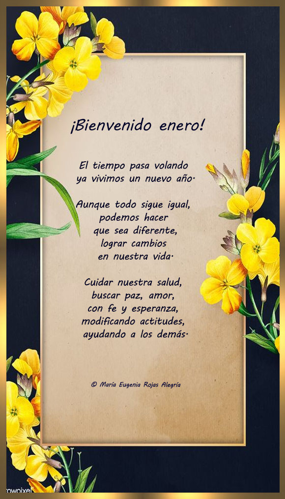Poemas de Mau * Maria Eugenia Rojas Alegria: 💜BIENVENIDO ENERO 💜