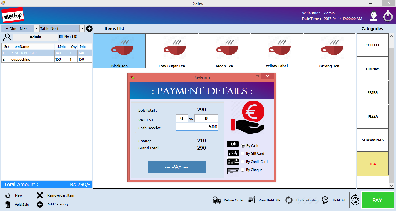 Restaurant POS Touch Layout | POS Point Of Sale Software