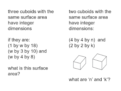 MEDIAN Don Steward mathematics teaching: harder cuboid surface area ...