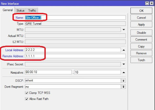 Knowledge Area: Mikrotik How to Configure GRE Tunnel