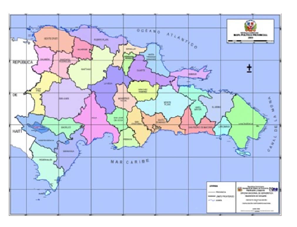 División territorial actual de la República Dominicana.