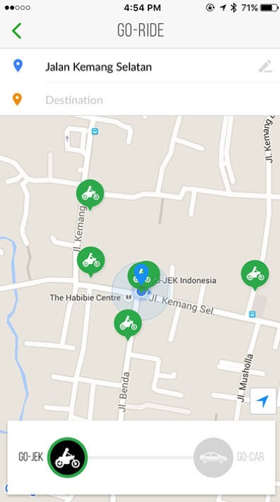 Cara Pesan Gojek ( Go-Ride ) Melalui Aplikasi Gojek