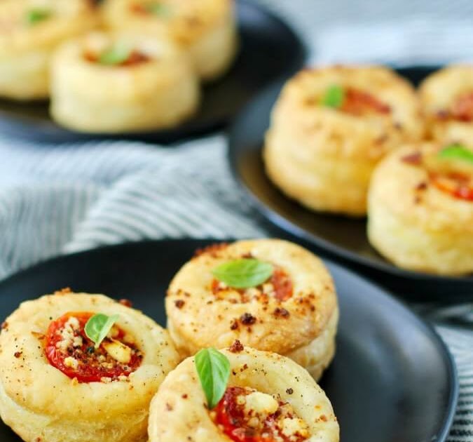 Puff Pastry Tomato and Goat Cheese Pizzettes | Karen's Kitchen Stories