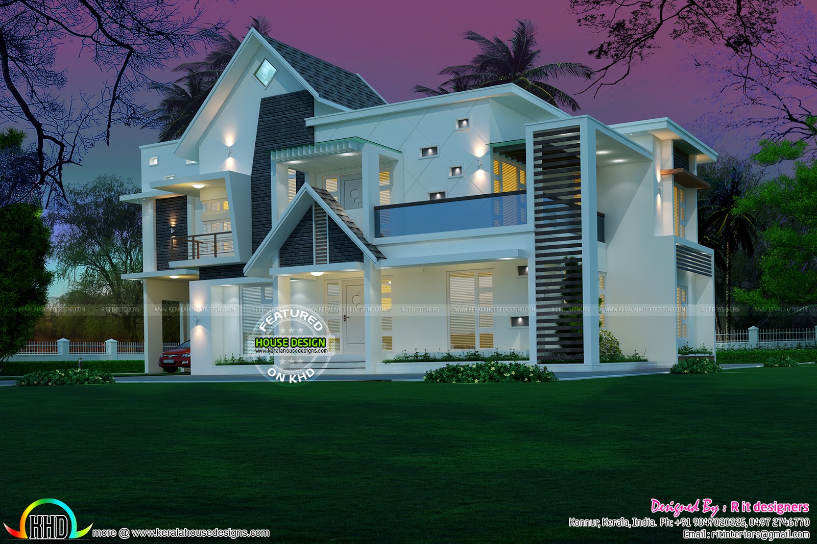 3 bedroom beautiful modern mixed roof home 2895 sq-ft - Kerala Home ...